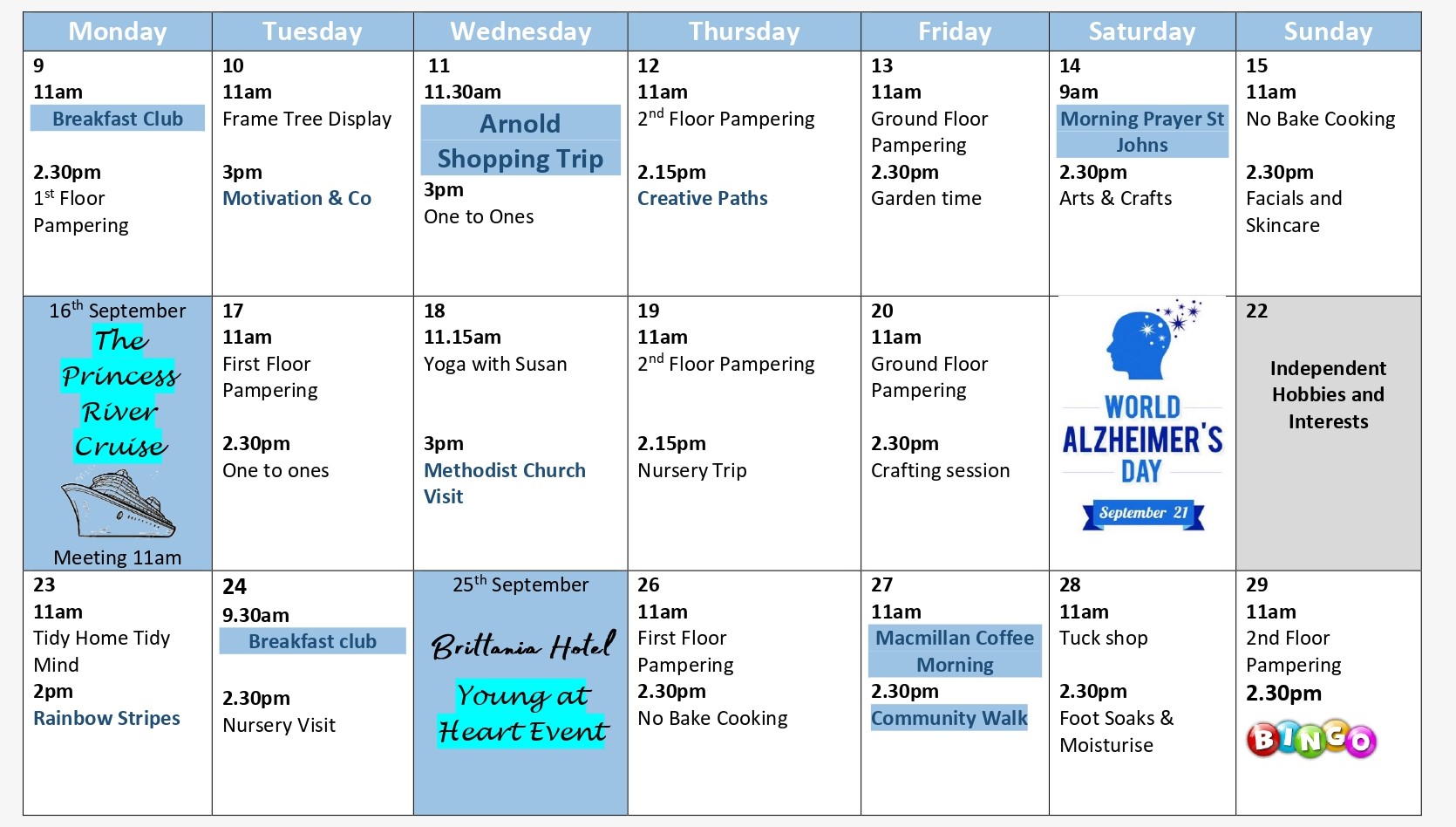 Activities in September